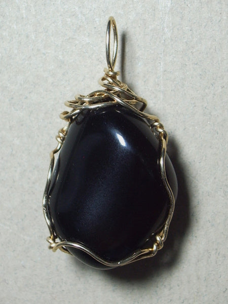 Apache Tear Pendant Wire Wrapped 14/20 Gold-Filled – Jemel