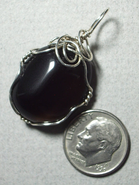 Apache Tear Pendant Wire Wrapped .925 Sterling Silver – Jemel