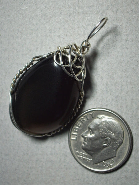 Apache Tear Pendant Wire Wrapped .925 Sterling Silver – Jemel