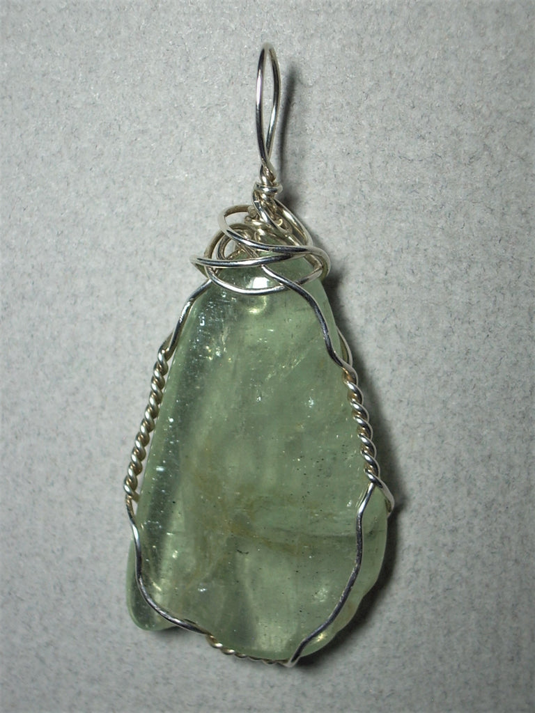 Green Aquamarine Beryl Pendant Wire Wrapped .925 Sterling Silver – Jemel