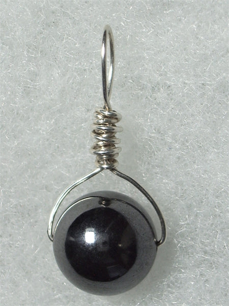 Hematite Bead Pendant Wire Wrapped .925 Sterling Silver – Jemel