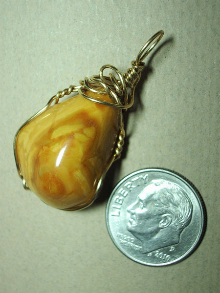 Yellow Jasper Stone Pendant Wire Wrapped 14/20 Gold Filled – Jemel