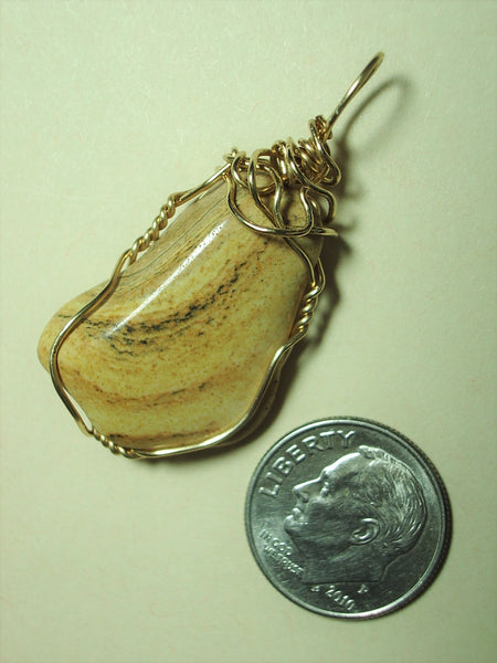 Picture Jasper Stone Pendant Wire Wrapped 14/20 Gold Filled – Jemel