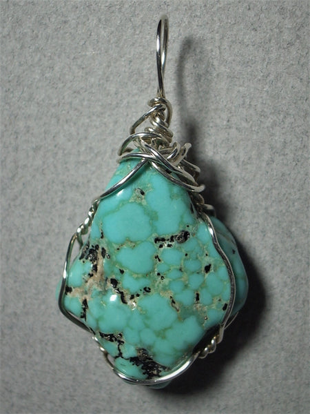 Turquoise Nugget Pendant Wire Wrapped .925 Sterling Silver – Jemel